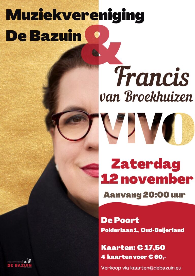 Muziekvereniging De Bazuin ontvangt operazangeres Francis van ...