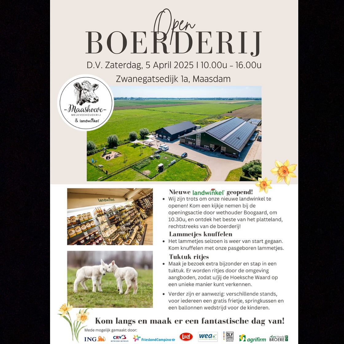 Kom je morgen ook kijken bij de Open Boerderij Dag bij Landwinkel De Maashoeve – Een dag vol ...