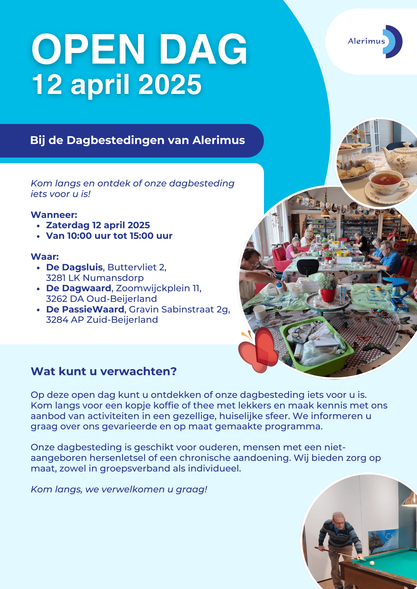 12 april Open Dag bij dagbesteding Alerimus: De Dagsluis, De Dagwaard ...